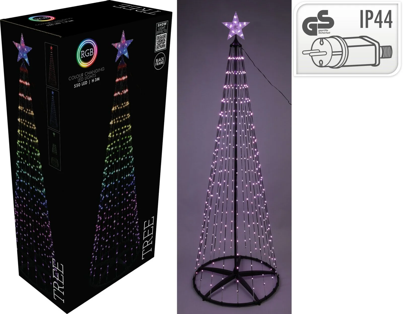Boom 300cm 550LED RGB zwart frame - Top Tuincentrum