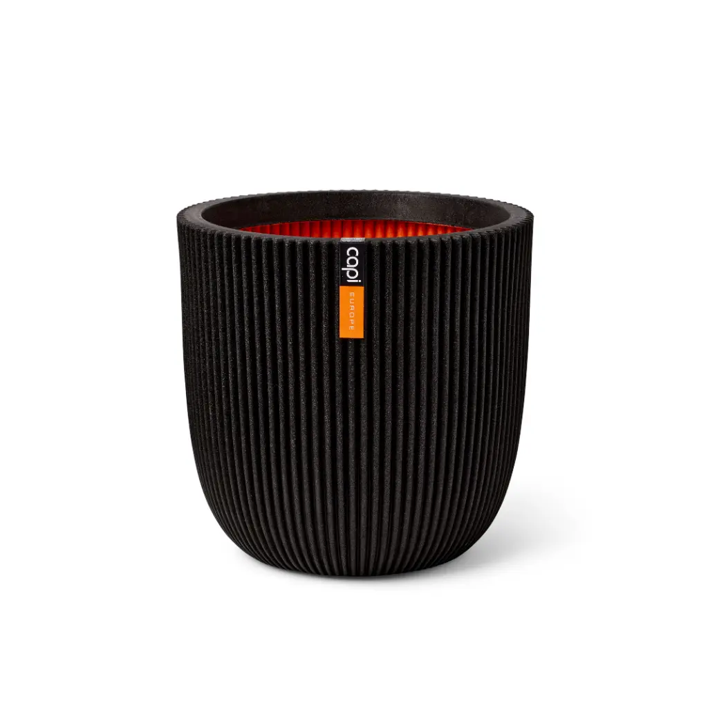 Capi Pot bol groove 35x34cm - Zwart - Top Tuincentrum