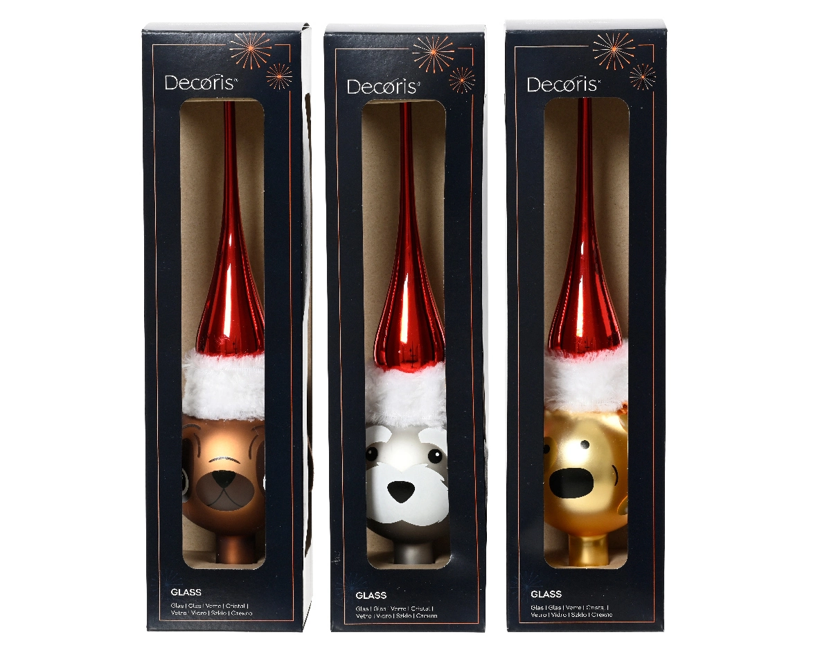 Decoris Piek glas hond 8x31cm - 1 stuk - Top Tuincentrum