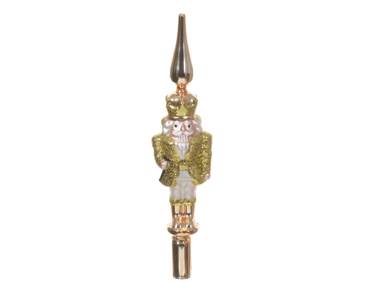 Decoris Piek glas Notenkraker goud 5x7x29cm - Top Tuincentrum