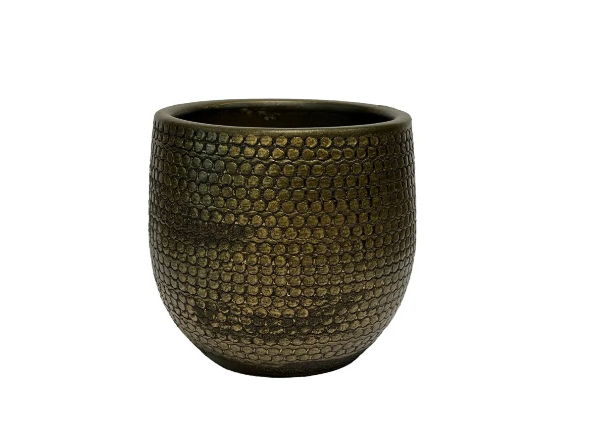 HS potterie Pot dallas 23x21cm brons - Top Tuincentrum