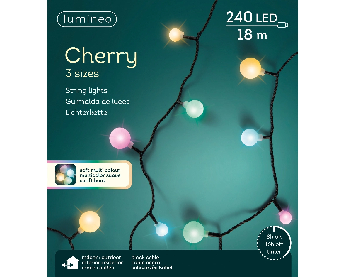 Lumineo cherry Ledverlichting 18m 240led soft multi colour - Top ...