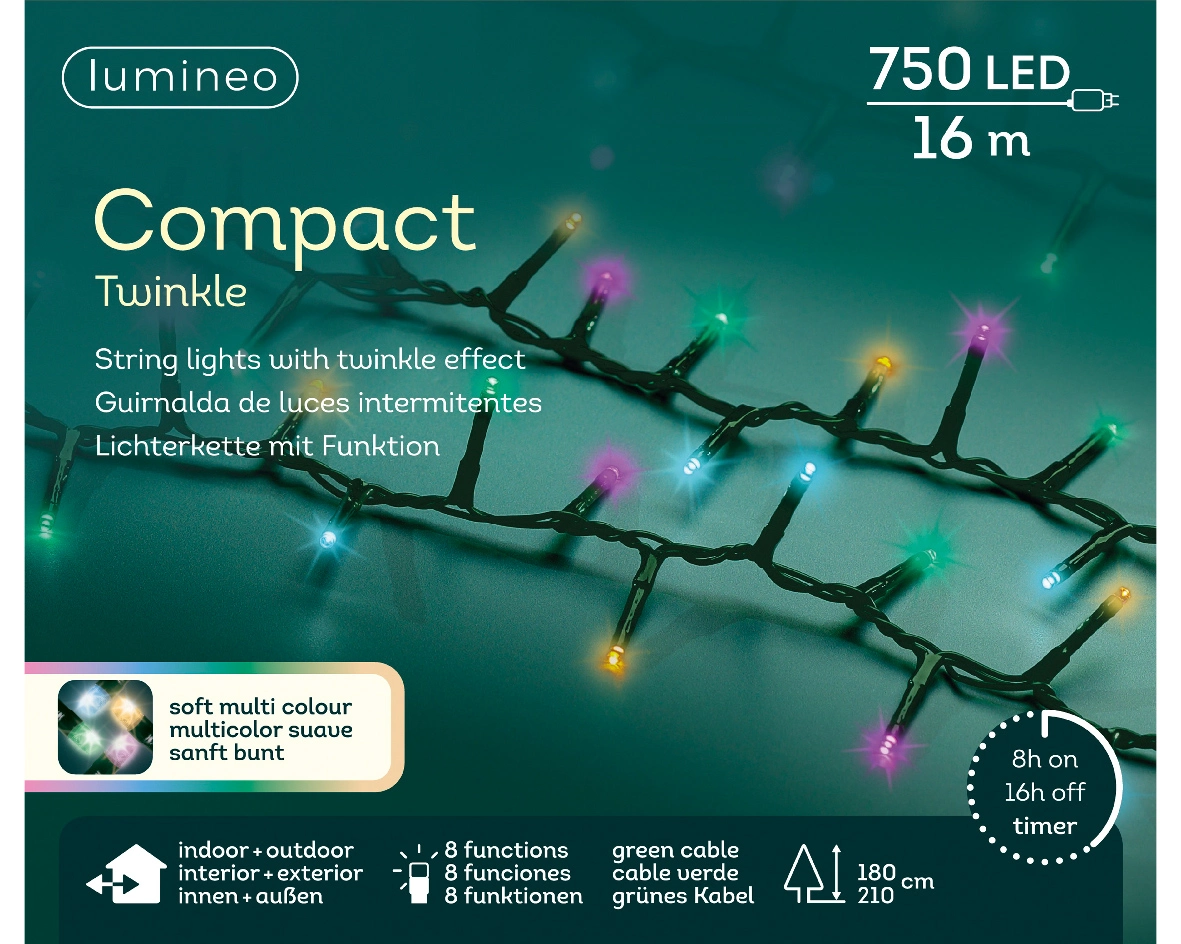 Lumineo compact 750Led 16m soft multi colour - Top Tuincentrum