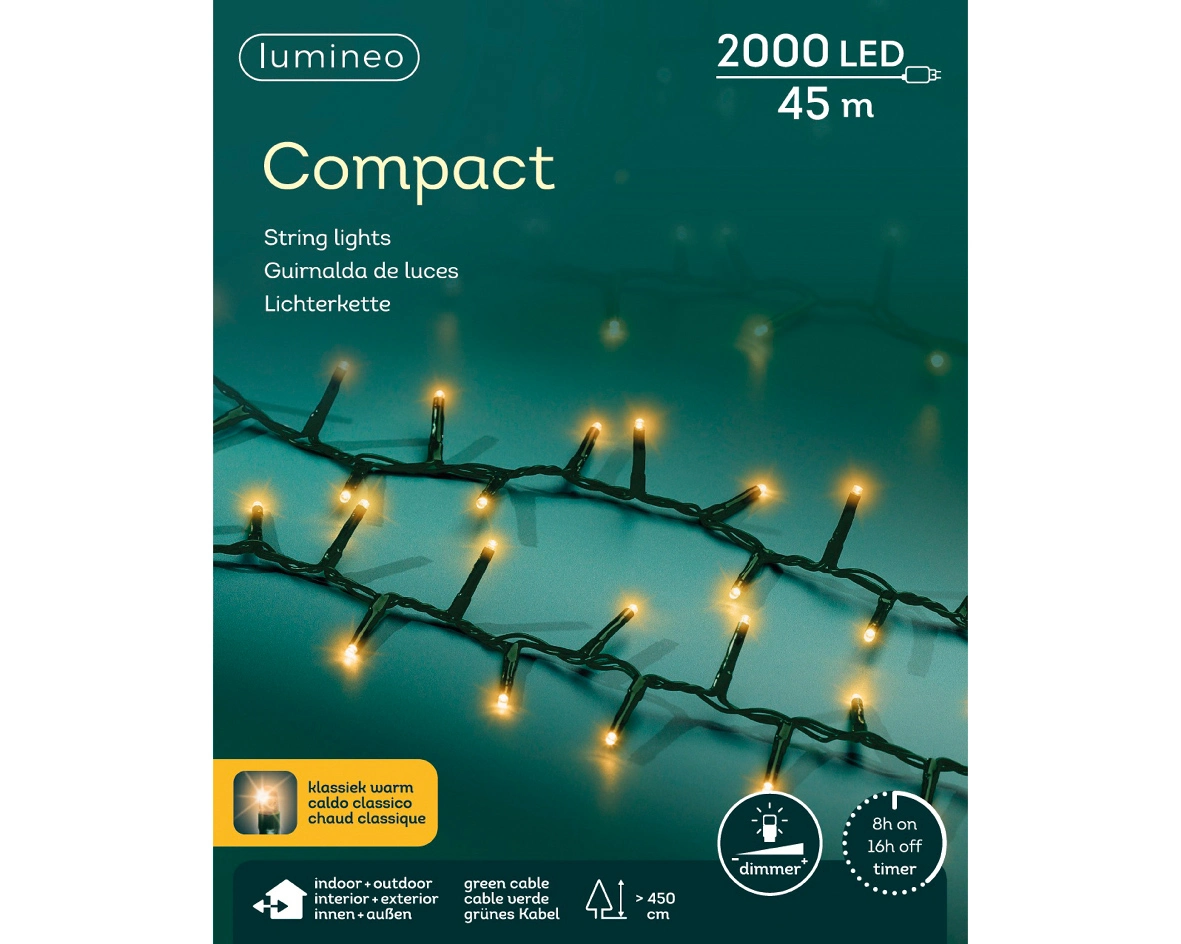 Lumineo Compact ricelights 2000LED 45m klassiek warm - Top Tuincentrum