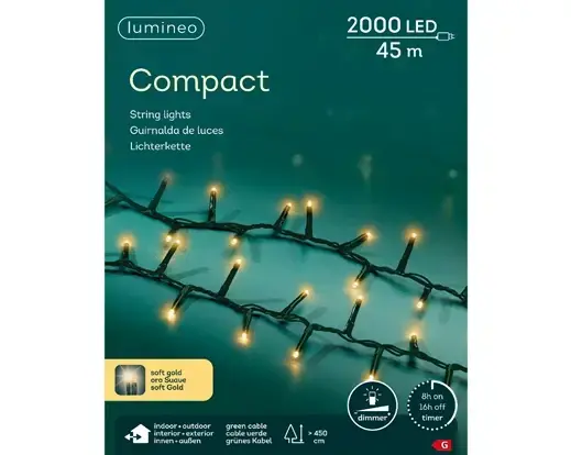 Lumineo led compact 45m-2000l groen/soft gold - Top Tuincentrum