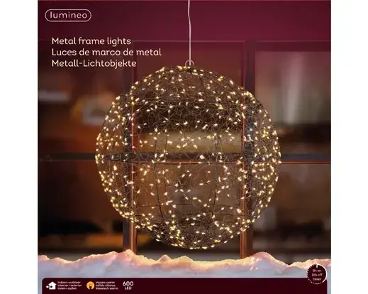 Lumineo micro led frame d38cm-600l zwart/klassiek warm - Top Tuincentrum