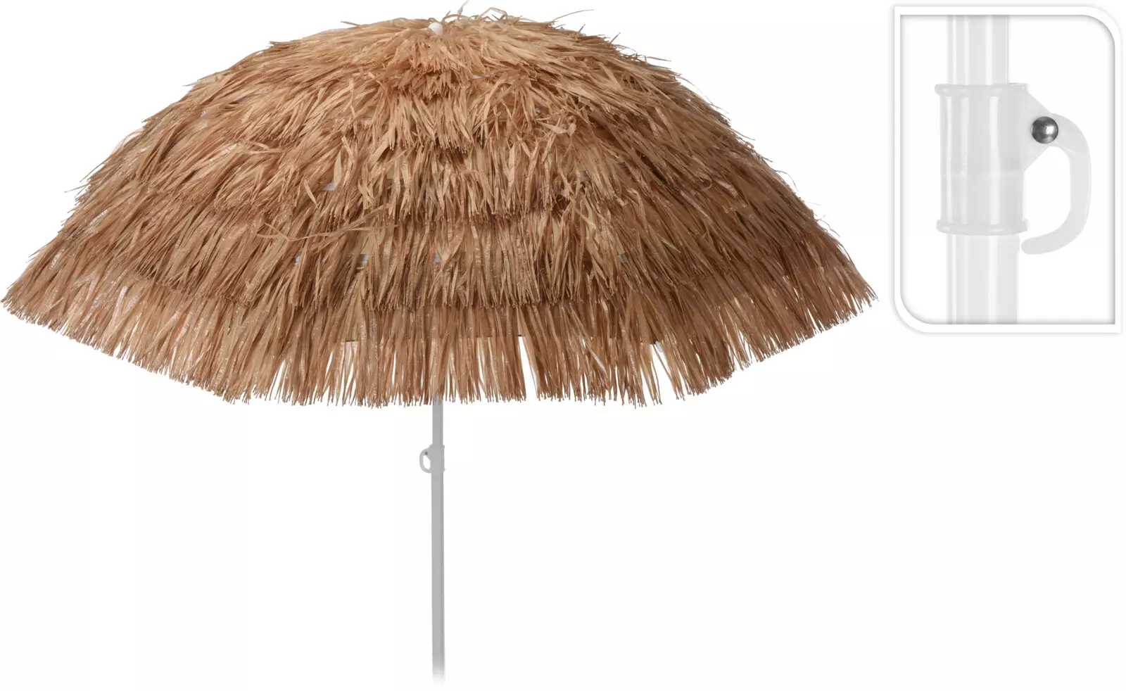 Raffia parasol dia 180cm bruin - Top Tuincentrum